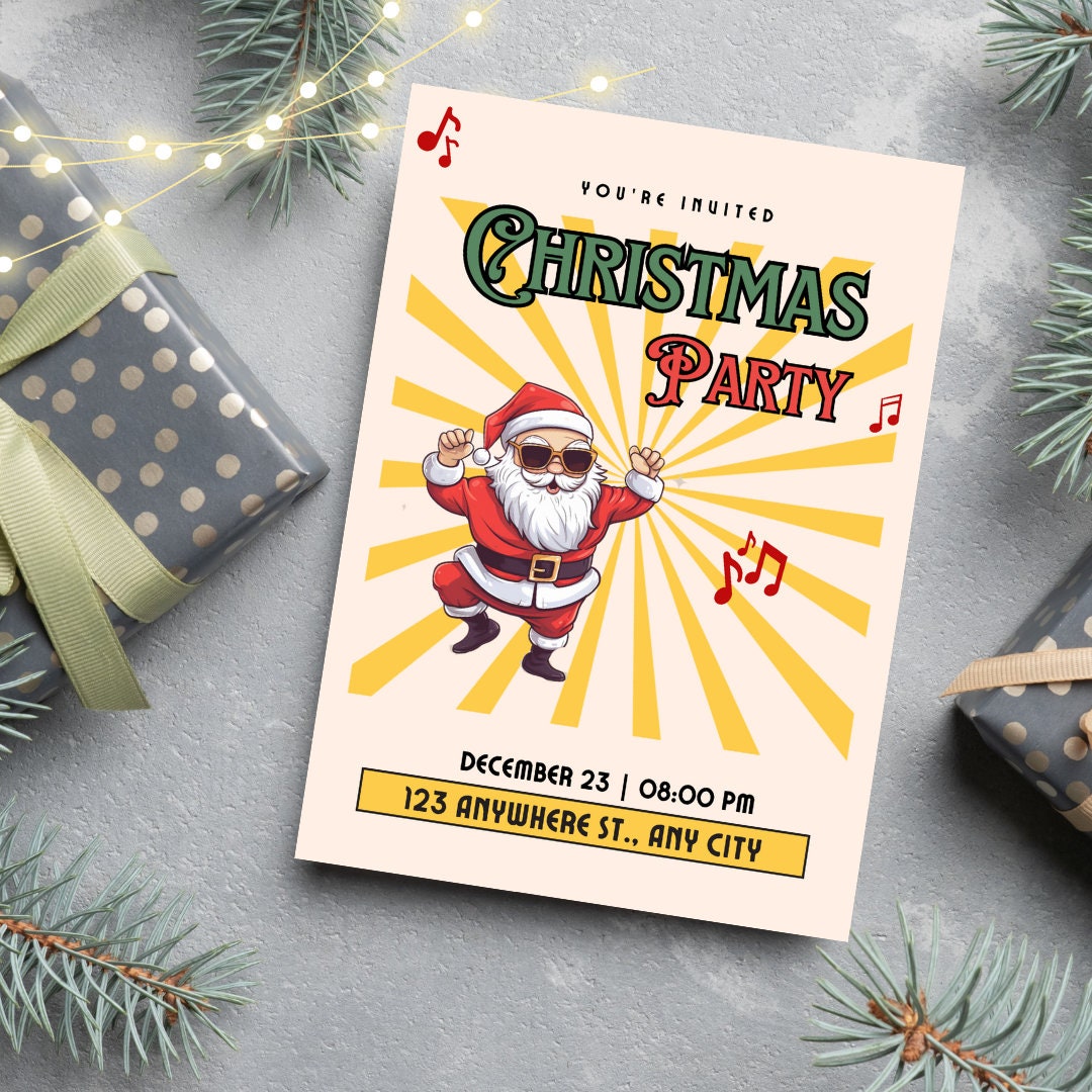 Editable Christmas Party Invitation Holiday Party Invite - Etsy