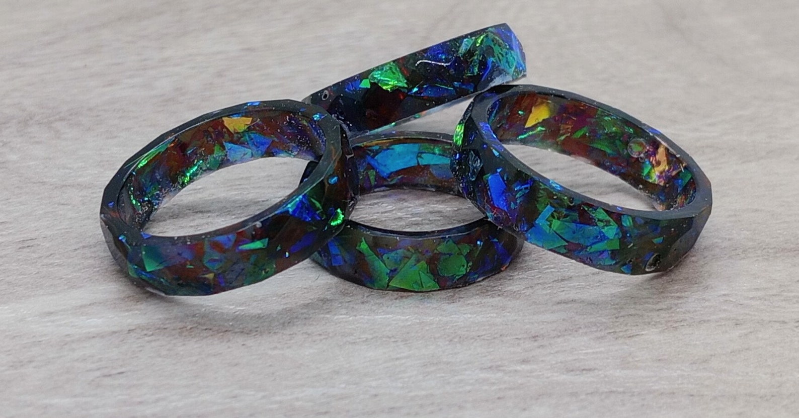 Black Iridescent Resin Ring. Iridescent Ring. Black Resin Ring ...