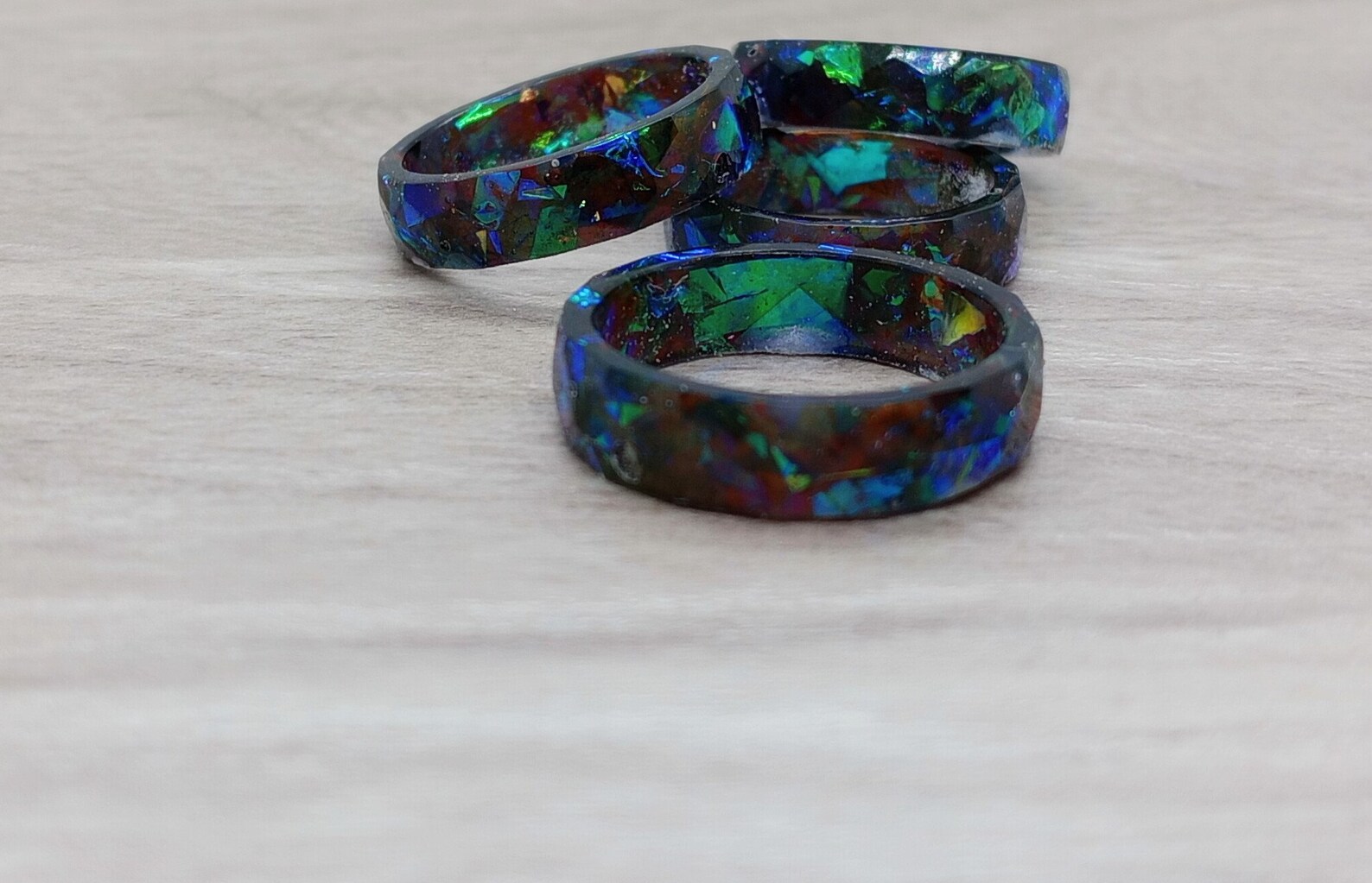 Black Iridescent Resin Ring. Iridescent Ring. Black Resin Ring ...
