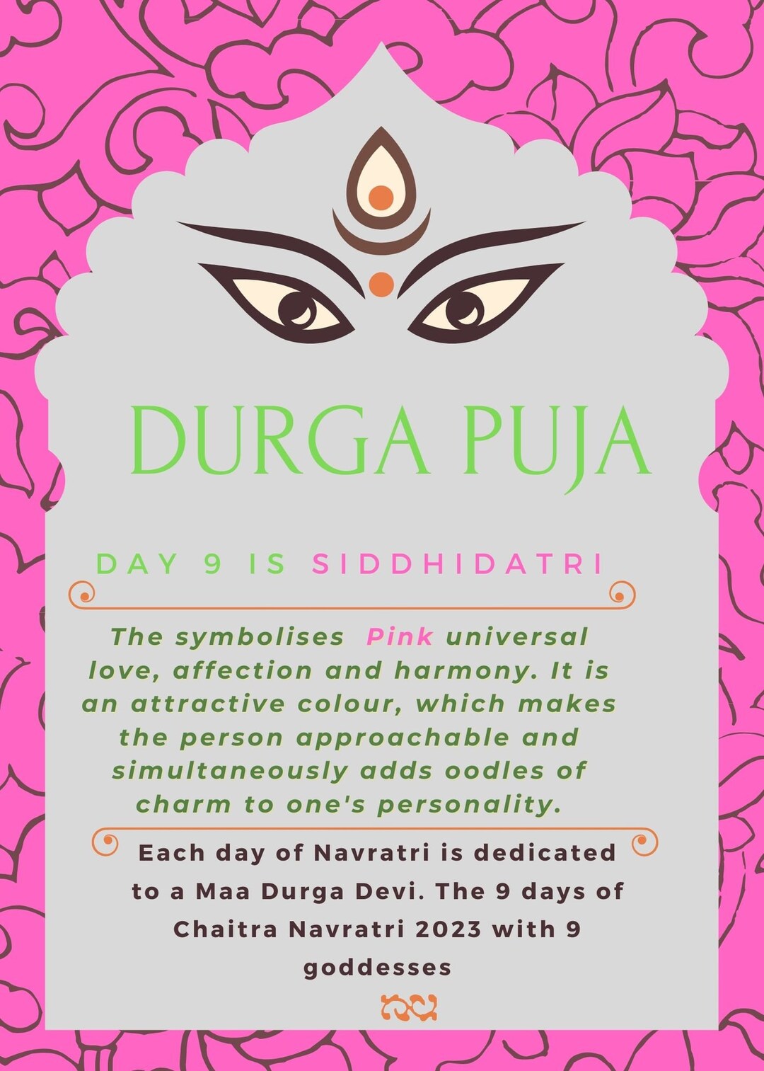 Maa Durgaday9:siddhidatri Maa,customizable Template, Digital Template ...