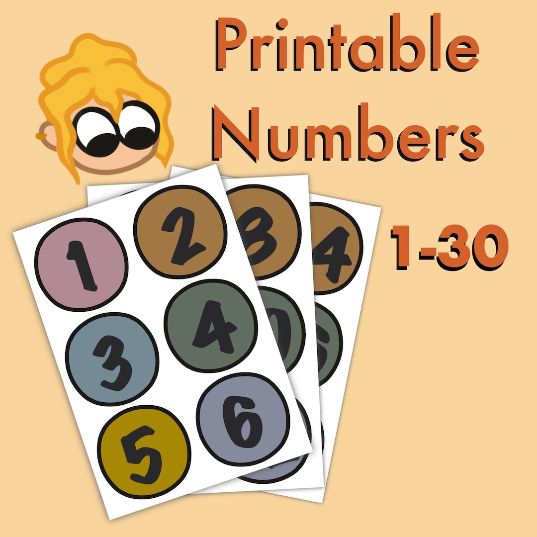 Classroom Number Set 1-30, Number Circles, Colorful Numbers, Printable ...