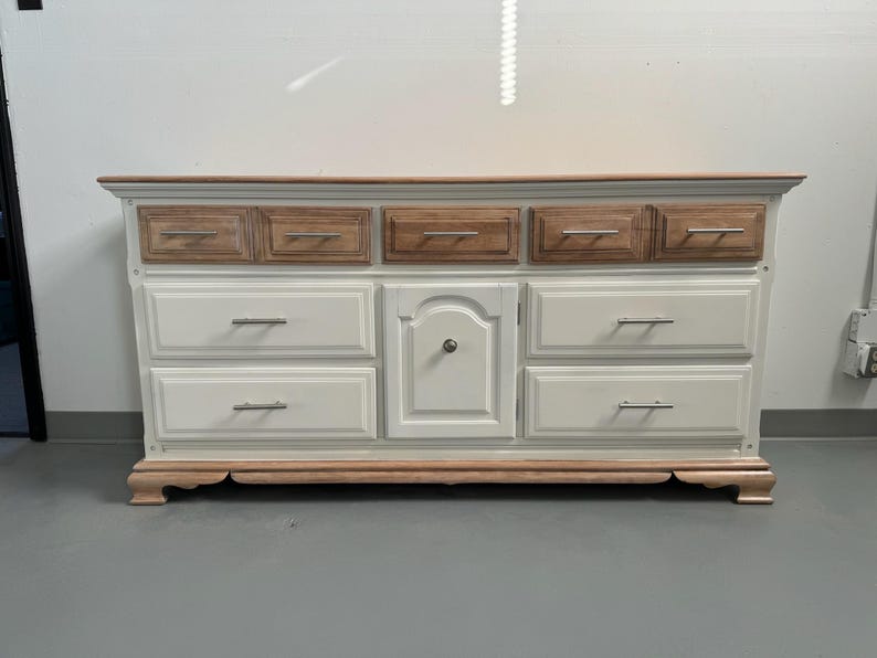 SOLD ***SOLD*** Two Tone White and Wood Modern Dresser (free Shipping ...