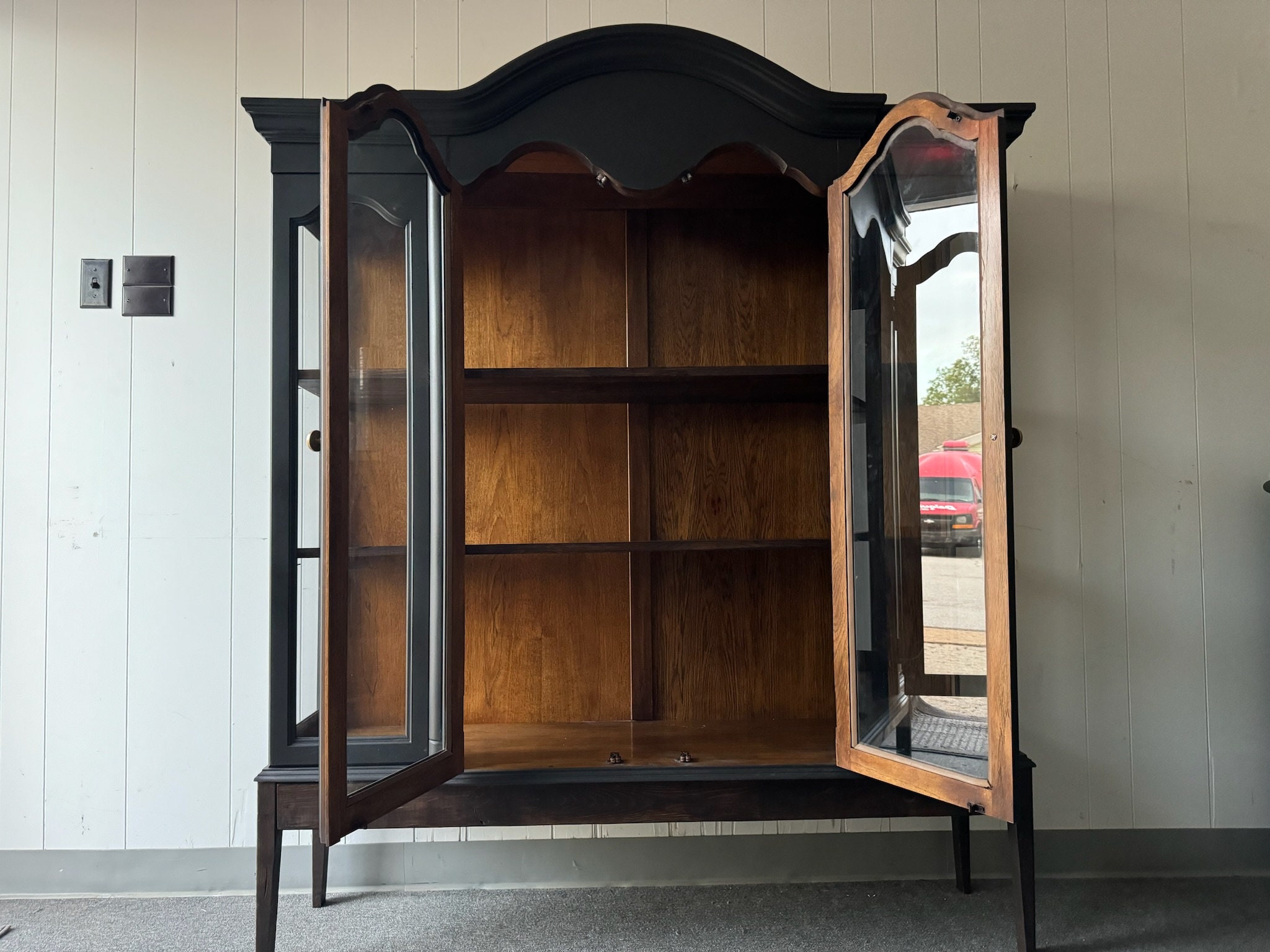 SOLD * Black Arched Hutch With Wood Base (delivery Available) - Etsy