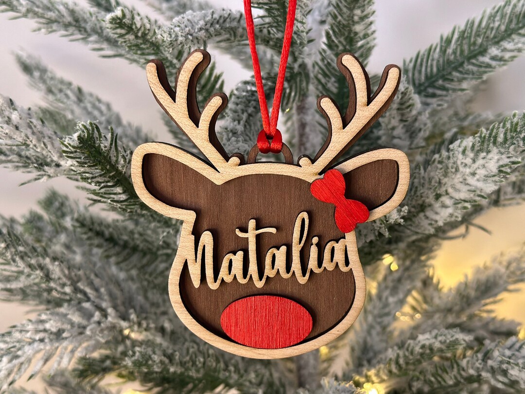 Custom Reindeer Name Ornament, Personalized Christmas Decor for Kids ...