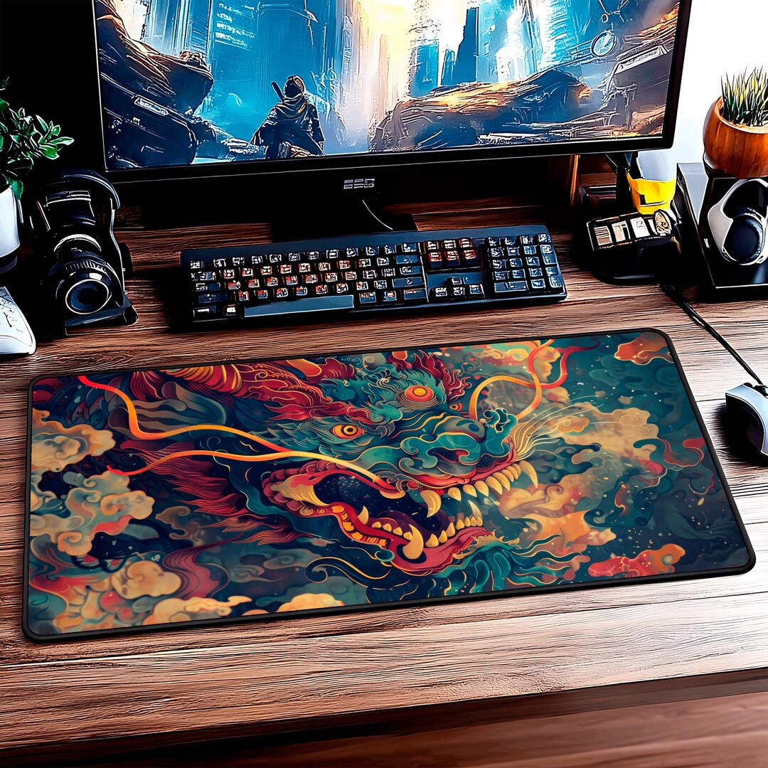 Dragon Art XXL Gaming Desk Mat - Perfect Gift for Home Decor and Gaming ...