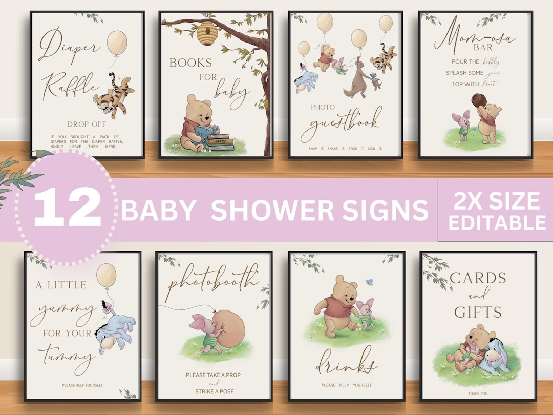 Classic Winnie the Pooh Decorations Winnie Pooh Shower Signs Pooh ...