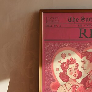 RED Digital Poster, Taylor Retro Newspaper Print, Taylor Red Lyrics ...