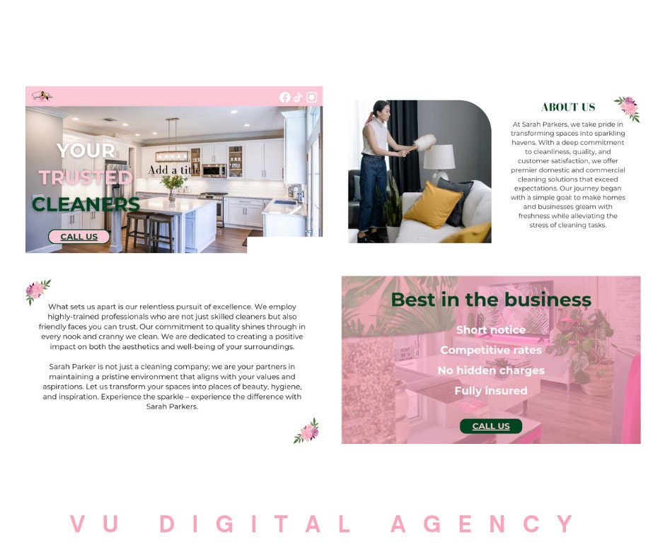 Cleaning Business Website Template | Canva Website Template for ...