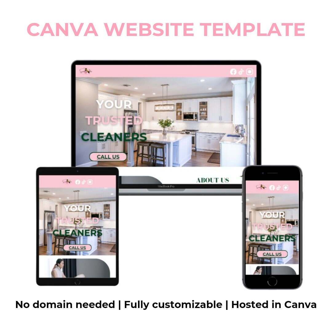Cleaning Business Website Template Canva Website Template for Cleaners ...