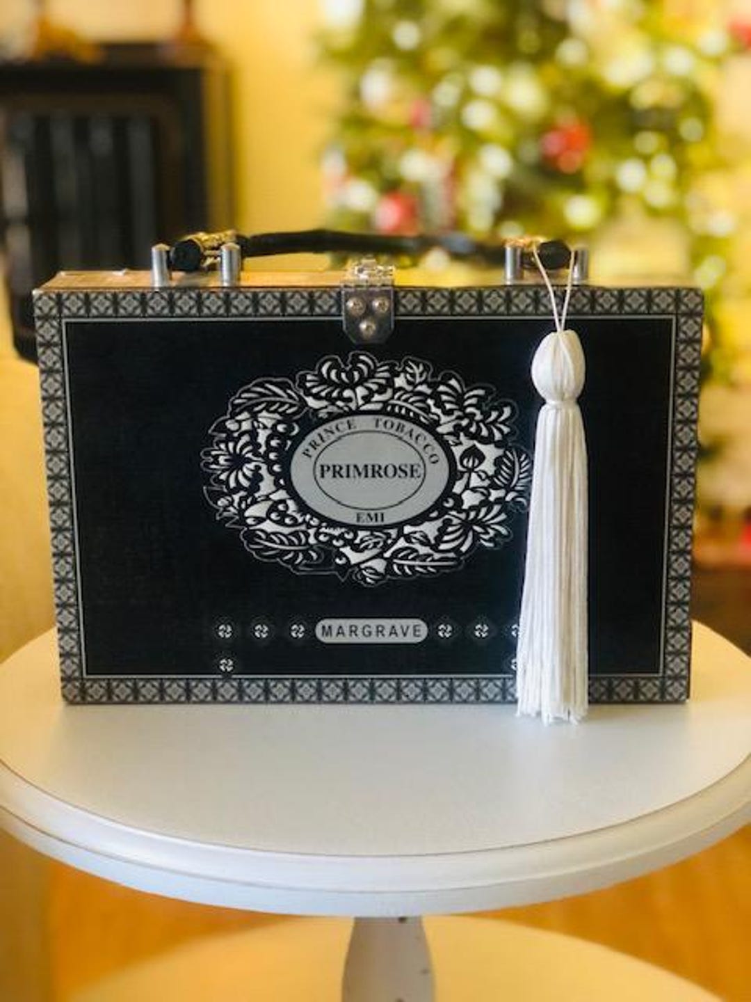 Vintage Cigar Box Handbag, Purse, Black and White Purse, Prince Tobacco ...