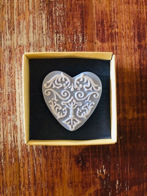 Vintage Wedgwood Jasperware Blue Heart Pin Brooch. Heart Pin, Heart ...