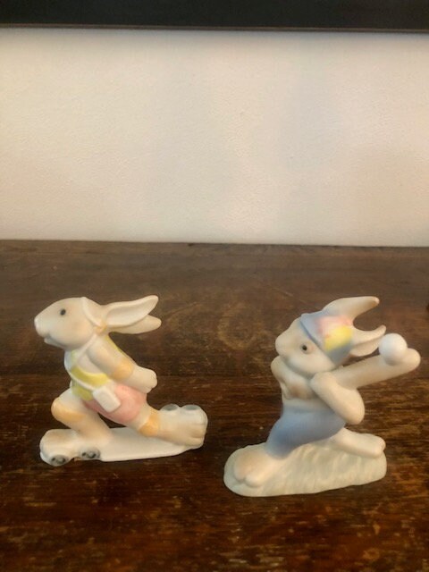 Vintage Fitz and Floyd Bunny Figurines, Bunny Figurines, Rabbit ...