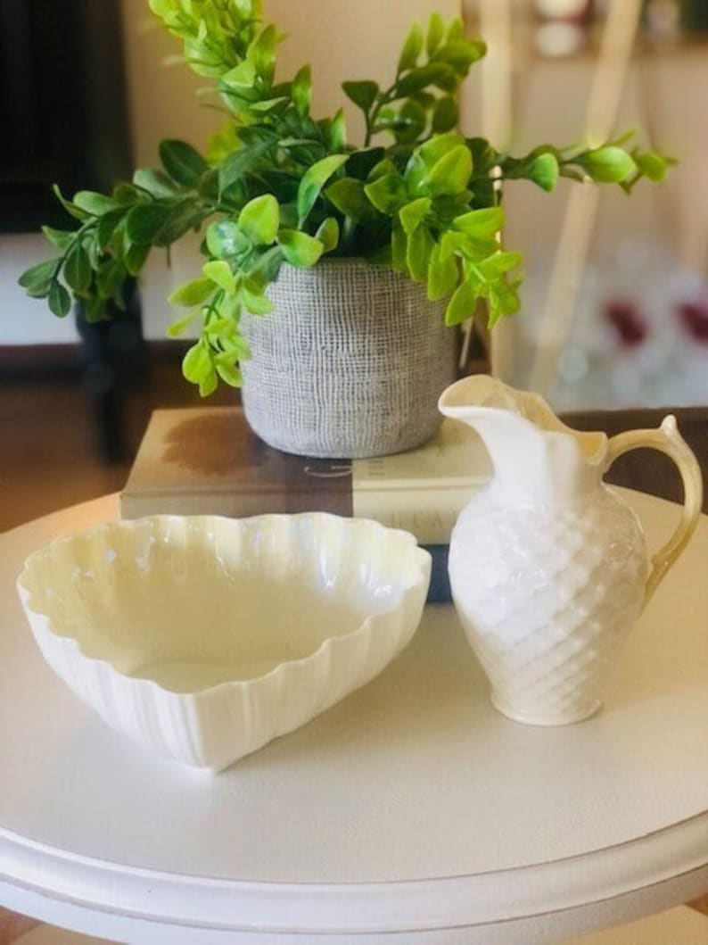 Vintage Belleek Ireland Porcelain Heart Shaped Scalloped Bowl/dish, and ...