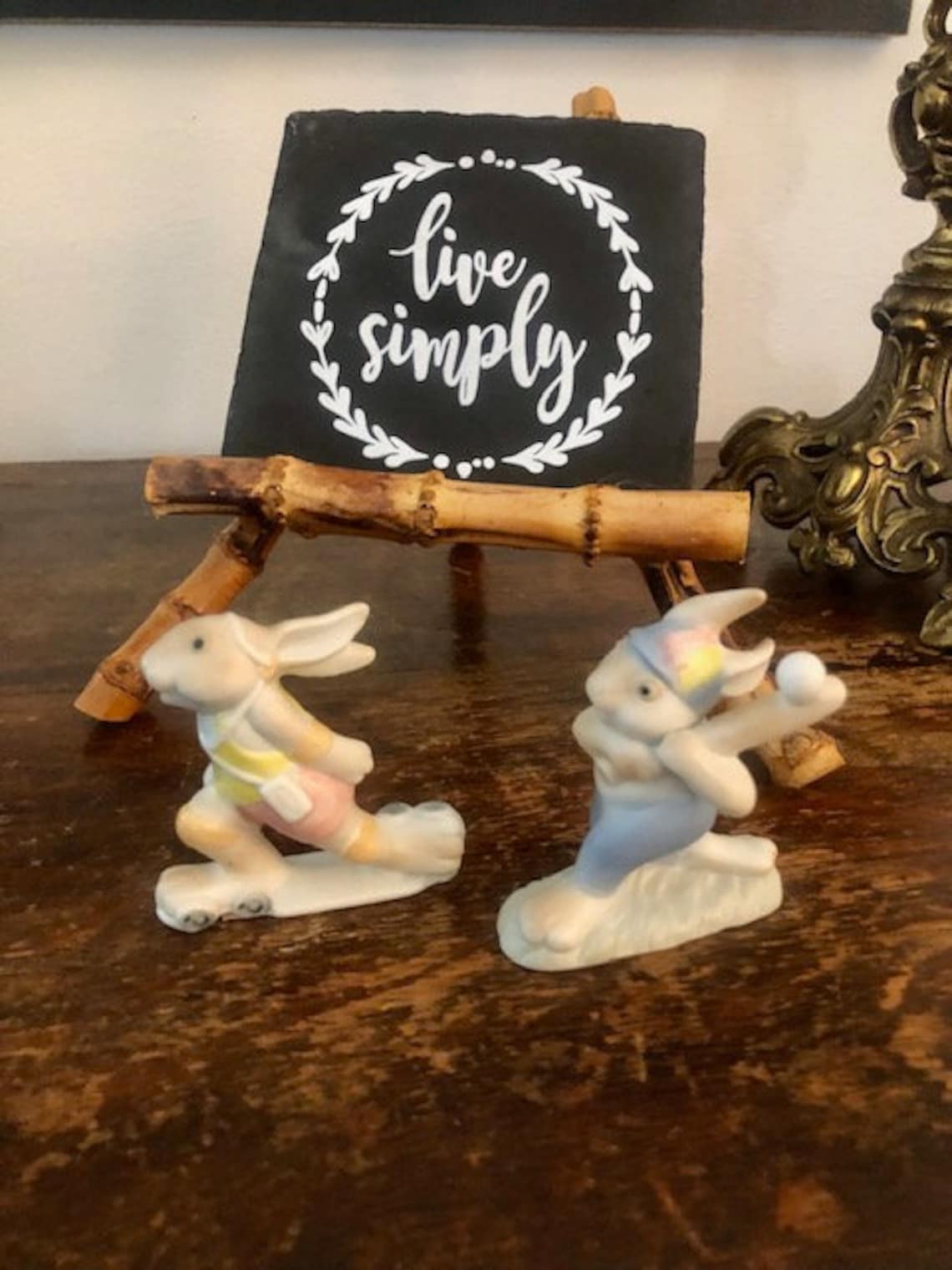 Vintage Fitz and Floyd Bunny Figurines, Bunny Figurines, Rabbit ...