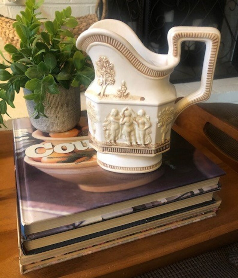 Vintage Norleans Greek Pitcher, Ivory Pitcher, Decorative Pitcher ...
