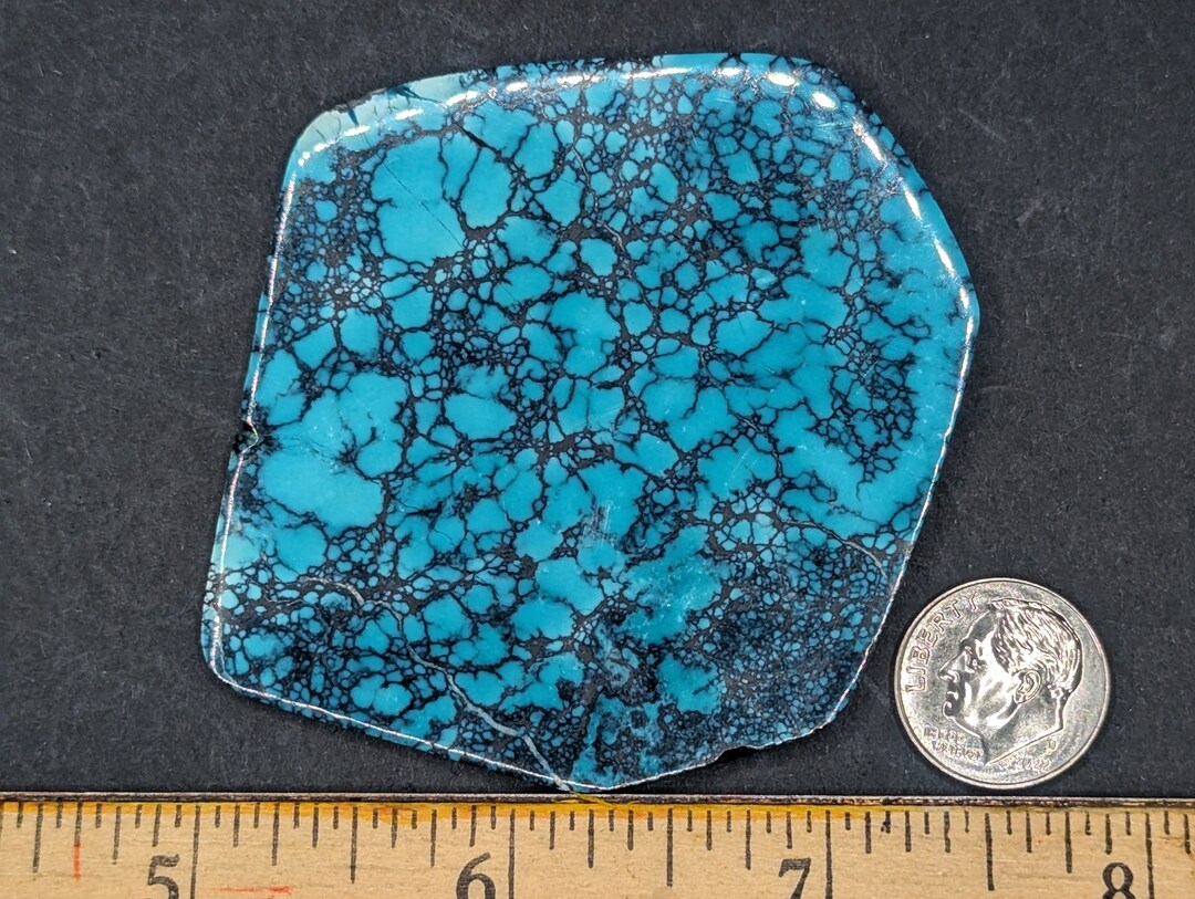 Opticon-treated Dark Gem Blue Hubei Spiderweb Turquoise Rough - Etsy