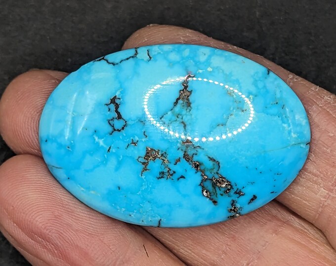 Natural Persian 'old Stock' Gem Blue Turquoise 44x30mm Oval Cabochon ...