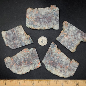 Native Copper in Quartz Ore Rough Mineral Lapidary Specimen Slabs ...