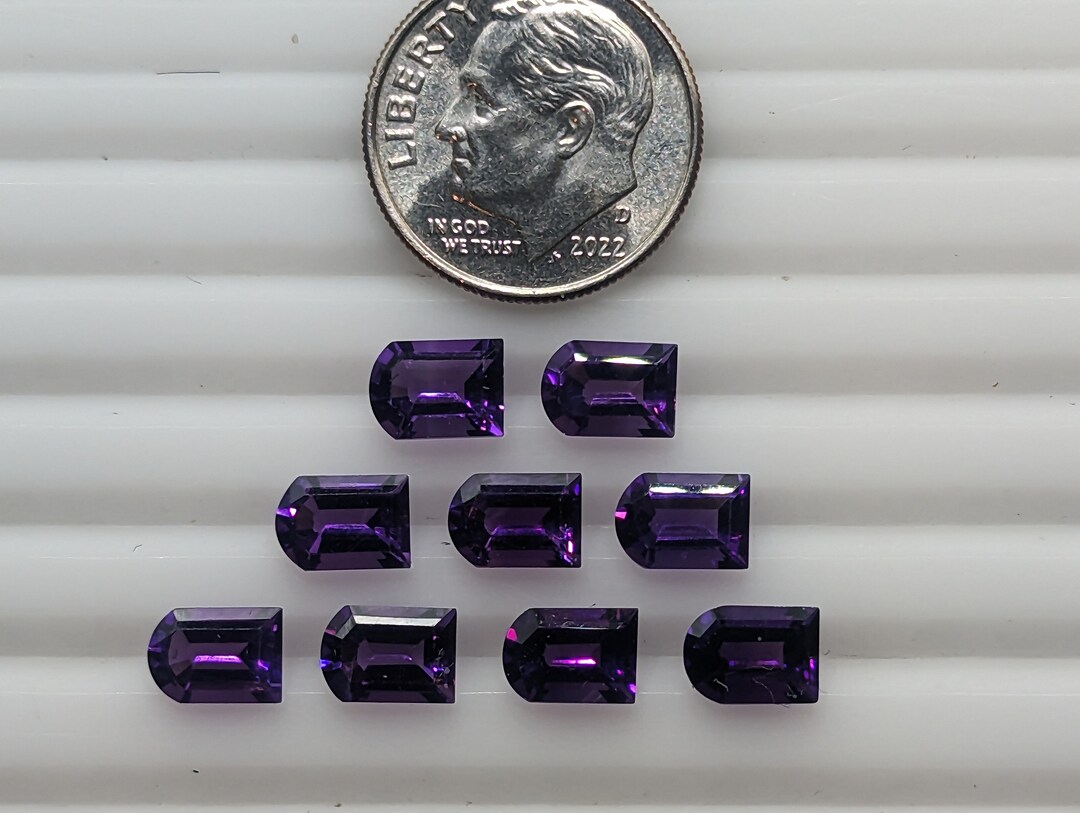 Amethyst 7x5mm Faceted Window Cut Loose Gemstones - Etsy
