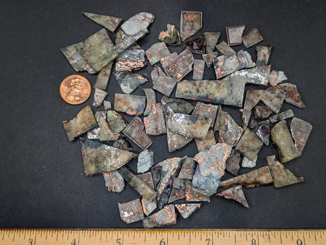 Native Copper in Quartz Ore Rough Mineral Lapidary Specimen Slabs From ...