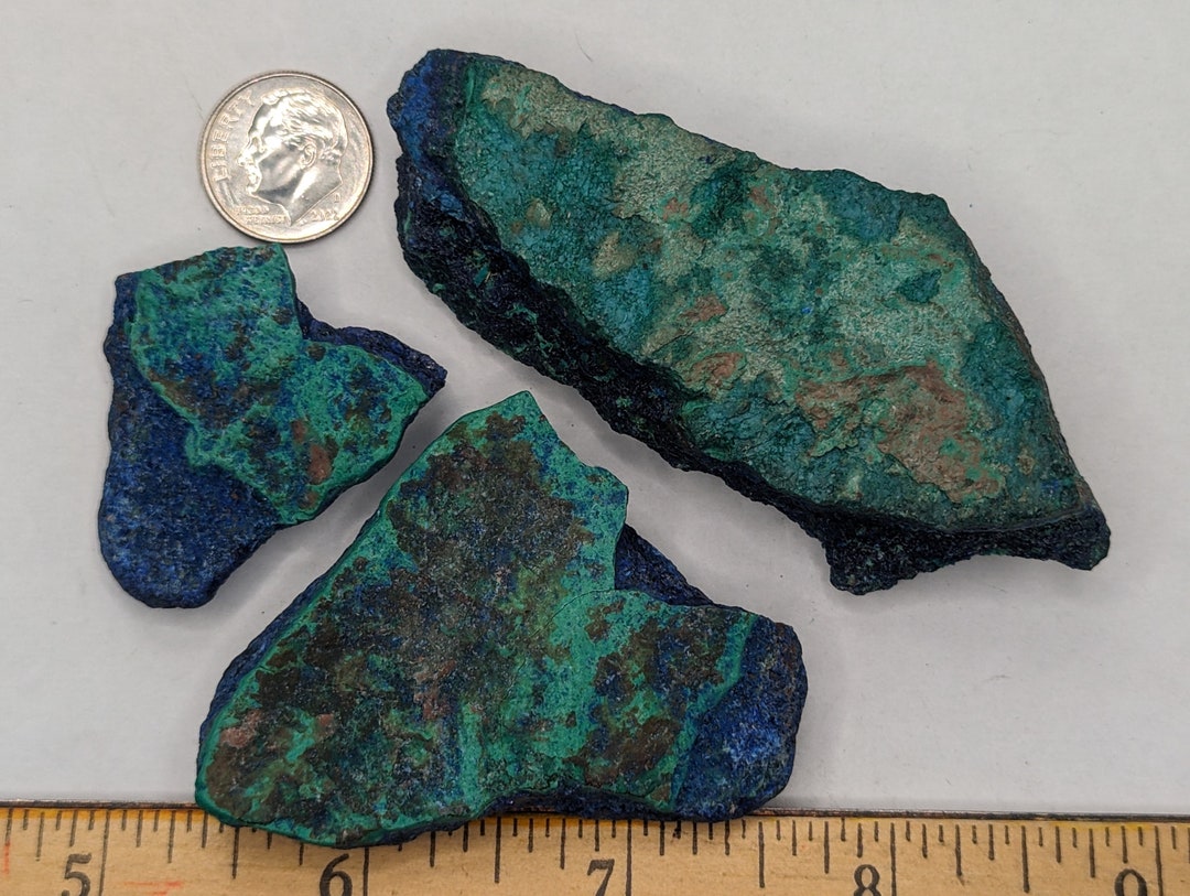 Azurite Malachite Rough Mineral Slabs From Morenci, Arizona - Etsy