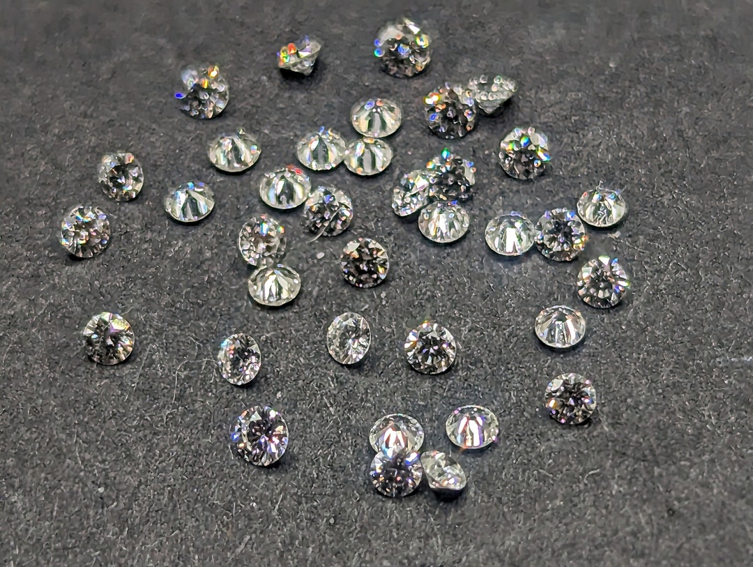 2.0-2.1mm Natural Brilliant Diamond Round Melee Loose Gemstones - Etsy