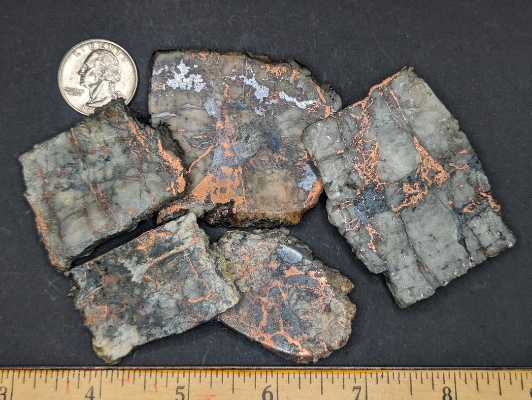 Native Copper in Quartz Ore Rough Mineral Lapidary Specimen Slabs From ...