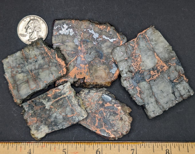 Native Copper in Quartz Ore Rough Mineral Lapidary Specimen Slabs From ...