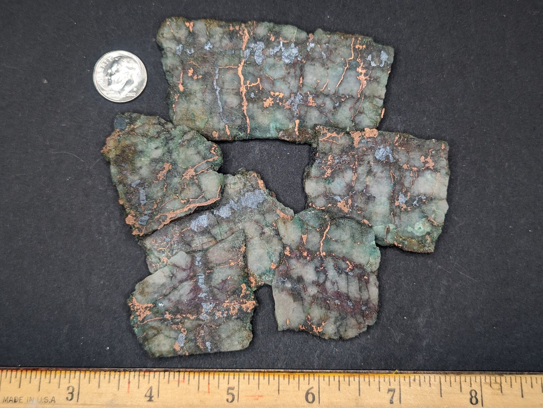 Native Copper in Quartz Ore Rough Mineral Lapidary Specimen Slabs From ...