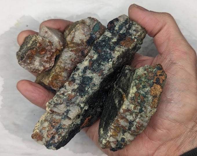 Native Copper in Quartz Ore Rough Mineral Lapidary Specimen Slabs Slices From Ray Mine, Arizona ...