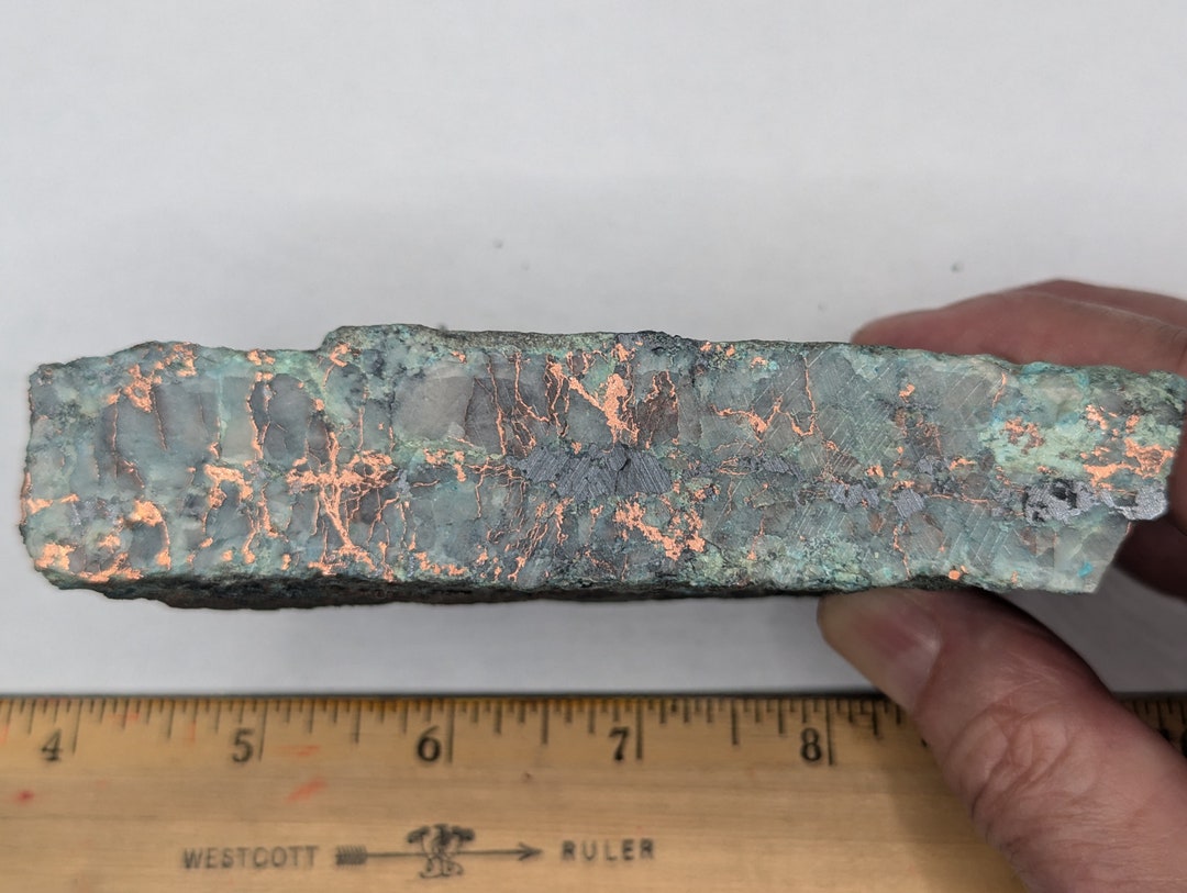 Native Copper in Quartz Ore Rough Mineral Lapidary Specimen Slabs From ...