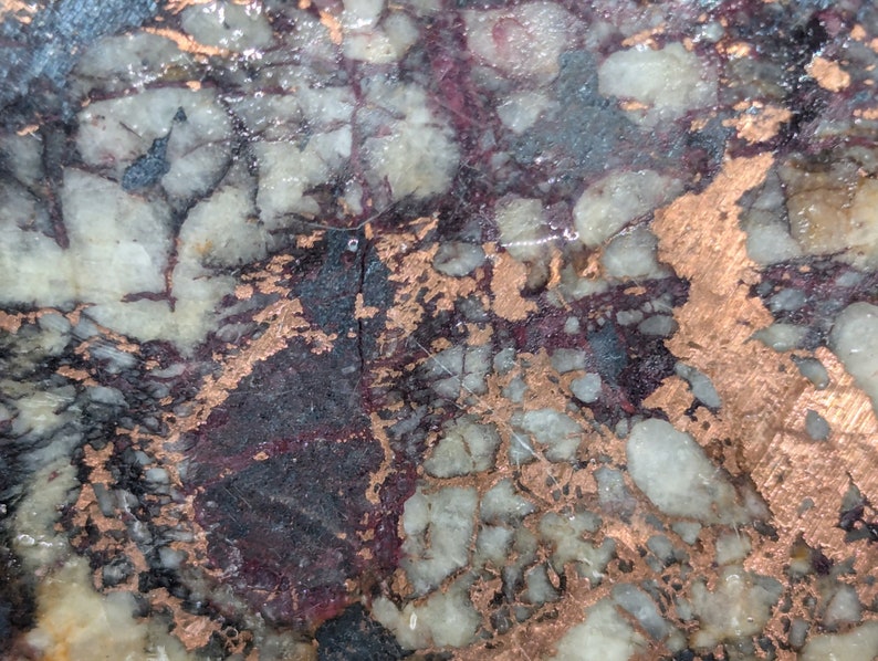 Native Copper in Quartz Ore Rough Mineral Lapidary Specimen Slabs From ...
