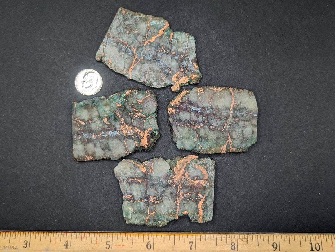 Native Copper in Quartz Ore Rough Mineral Lapidary Specimen Slabs From ...