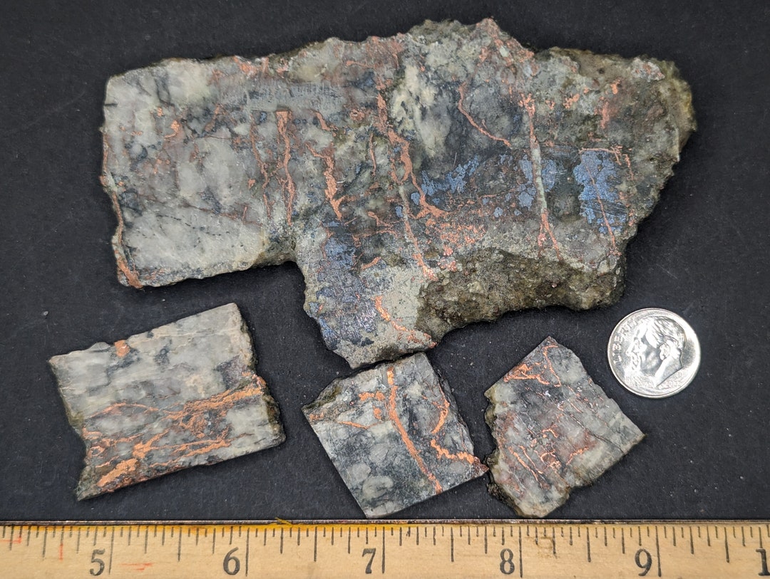 Native Copper in Quartz Ore Rough Mineral Lapidary Specimen Slabs From ...