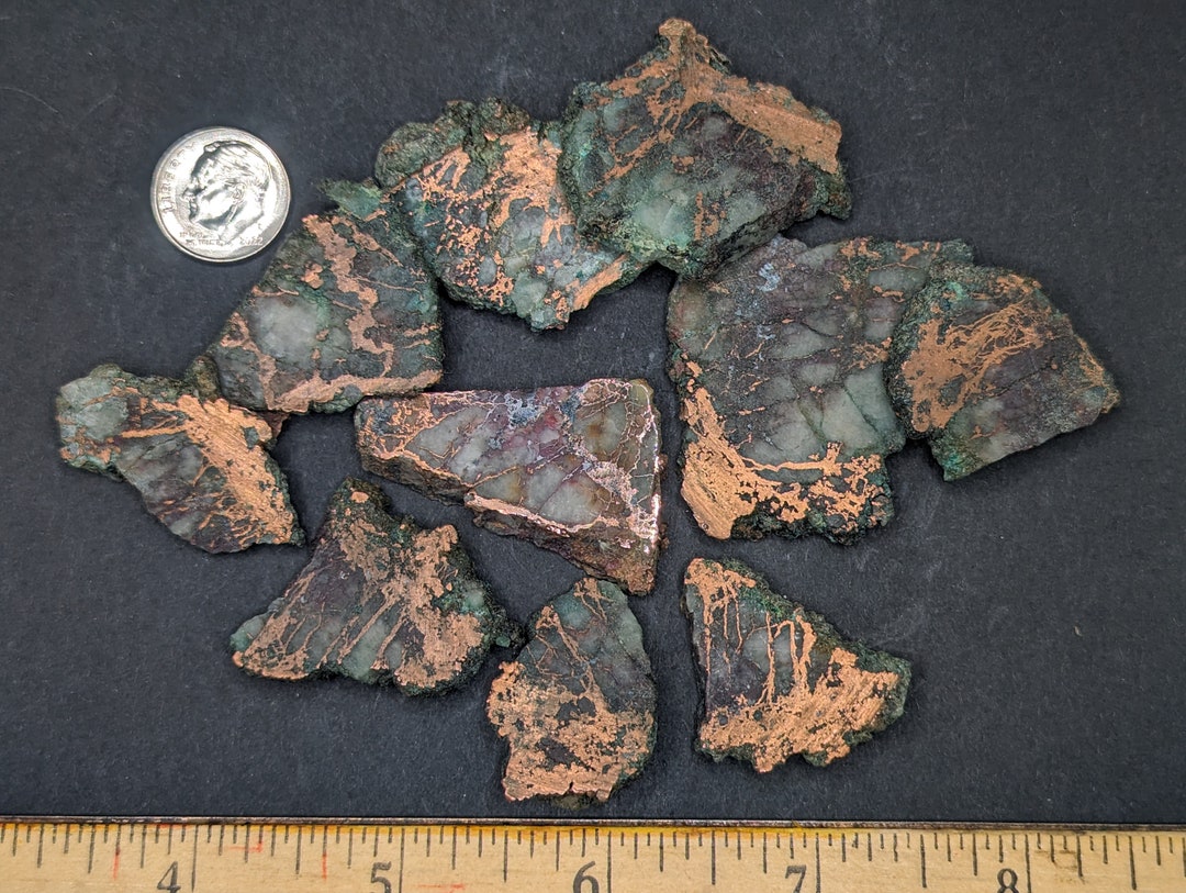 Native Copper in Quartz Ore Rough Mineral Lapidary Specimen Slabs From ...