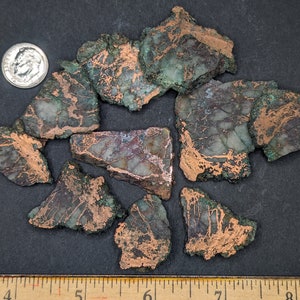 Native Copper in Quartz Ore Rough Mineral Lapidary Specimen Slabs From ...