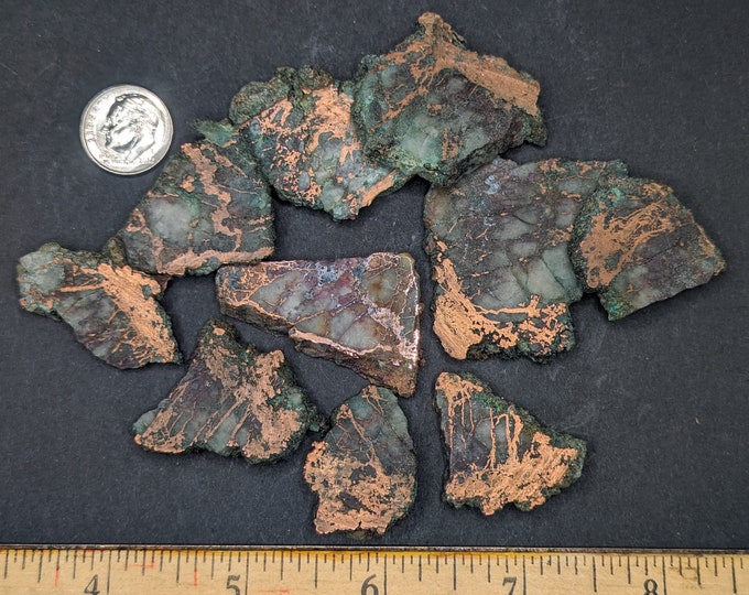 Native Copper in Quartz Ore Rough Mineral Lapidary Specimen Slabs From ...