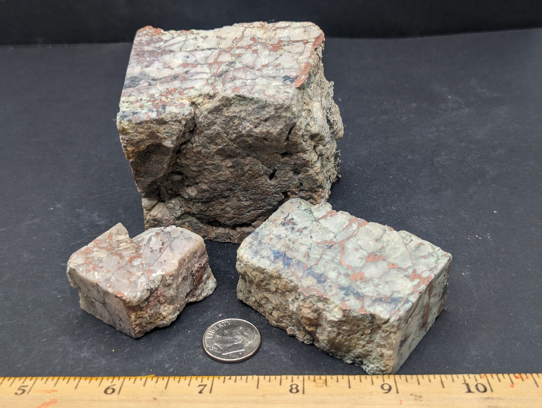 Native Copper in Quartz Ore Rough Mineral Lapidary Specimen Slabs ...