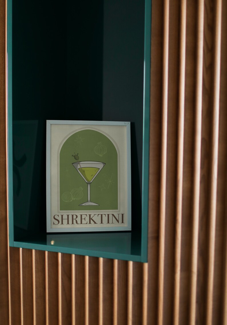 Shrek Themed Vintage Cocktail Poster - Shrektini - Etsy