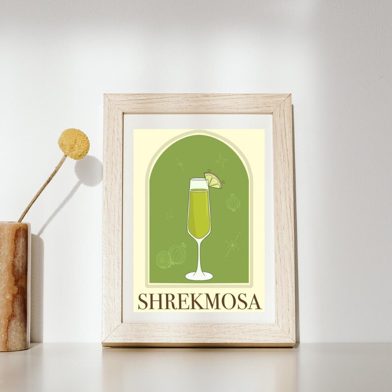 Shrek Themed Vintage Cocktail Poster - Shrekmosa - Etsy Australia