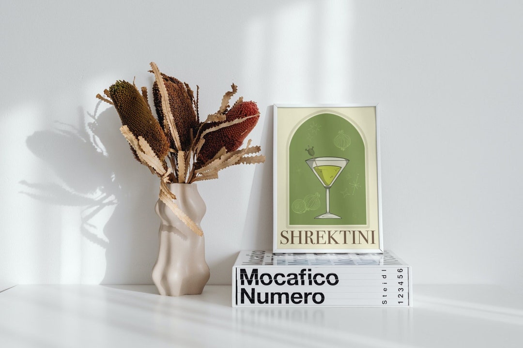 Shrek Themed Vintage Cocktail Poster - Shrektini - Etsy