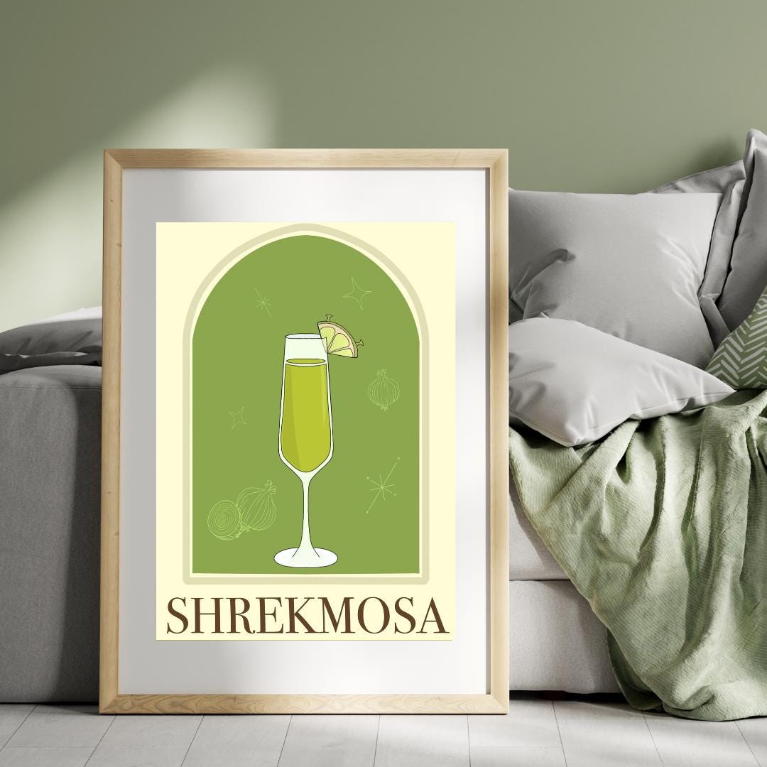 Shrek Themed Vintage Cocktail Poster - Shrekmosa - Etsy