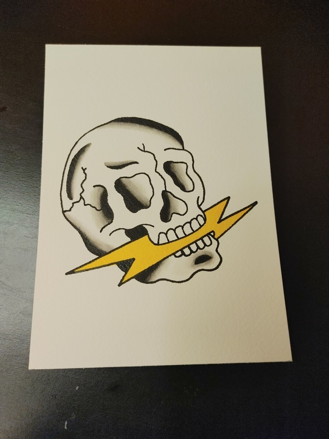 Skull Chewing on Lightning - Etsy