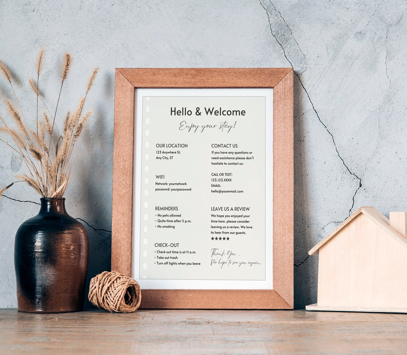 Editable Airbnb Welcome Guide Signage, Digital Template, Printable ...