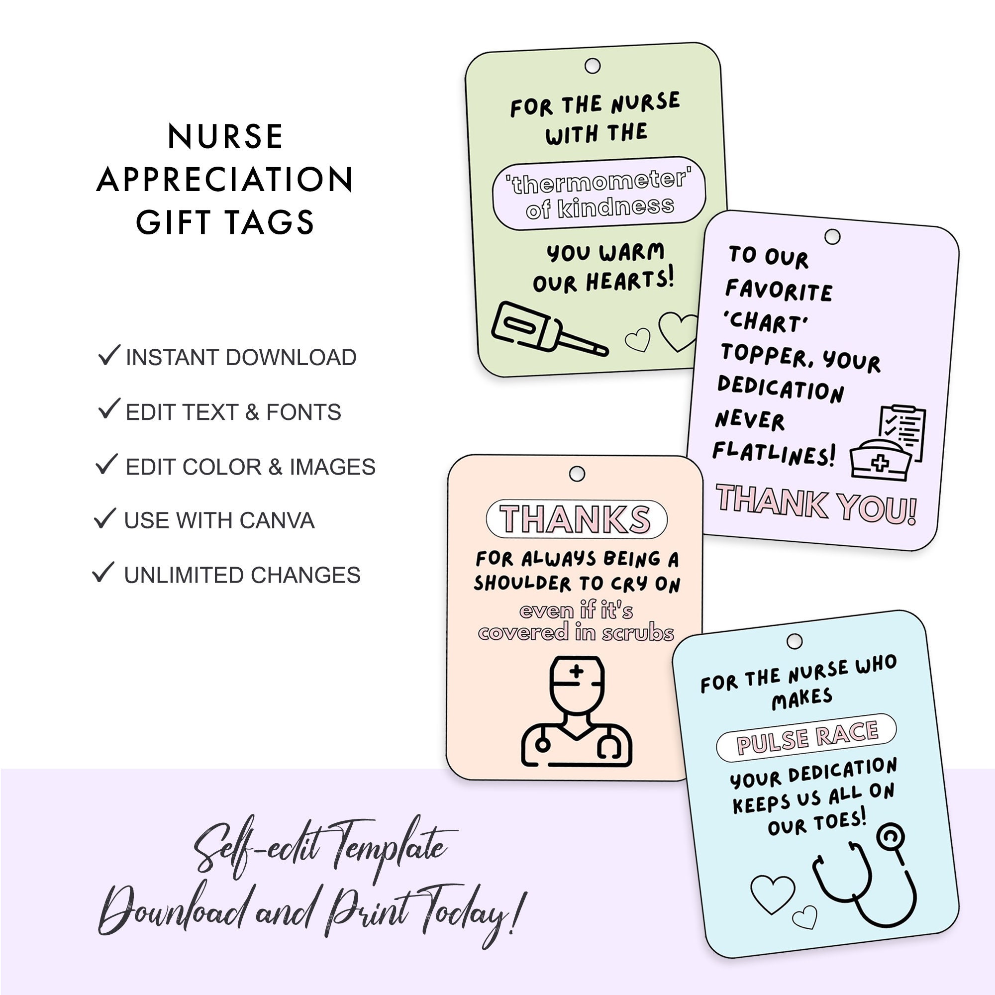 Nurse Gift Tag, Nurse Appreciation, Nurse Week Gift, Nursing School ...