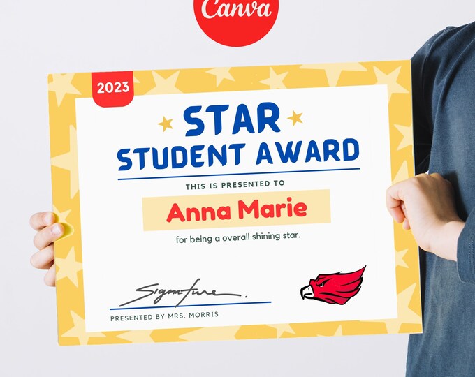 Editable School Star Certificates Superstar Awards Class Awards ...
