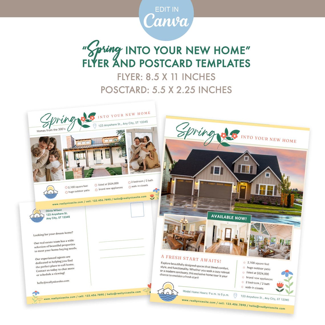 Easter Real Estate Postcards, Easter Realtor Canva Template, April Real ...