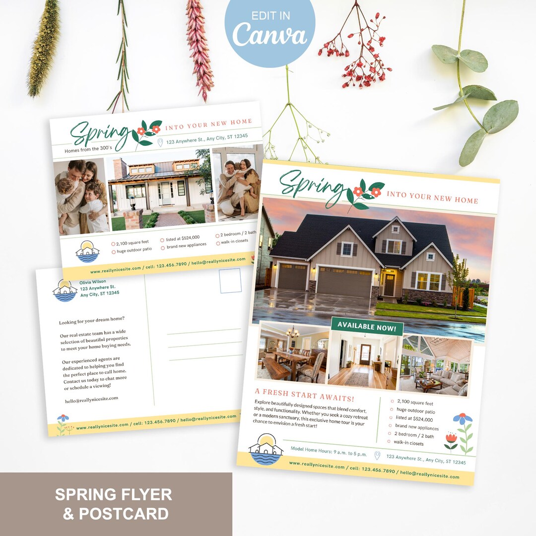 Easter Real Estate Postcards, Easter Realtor Canva Template, April Real ...