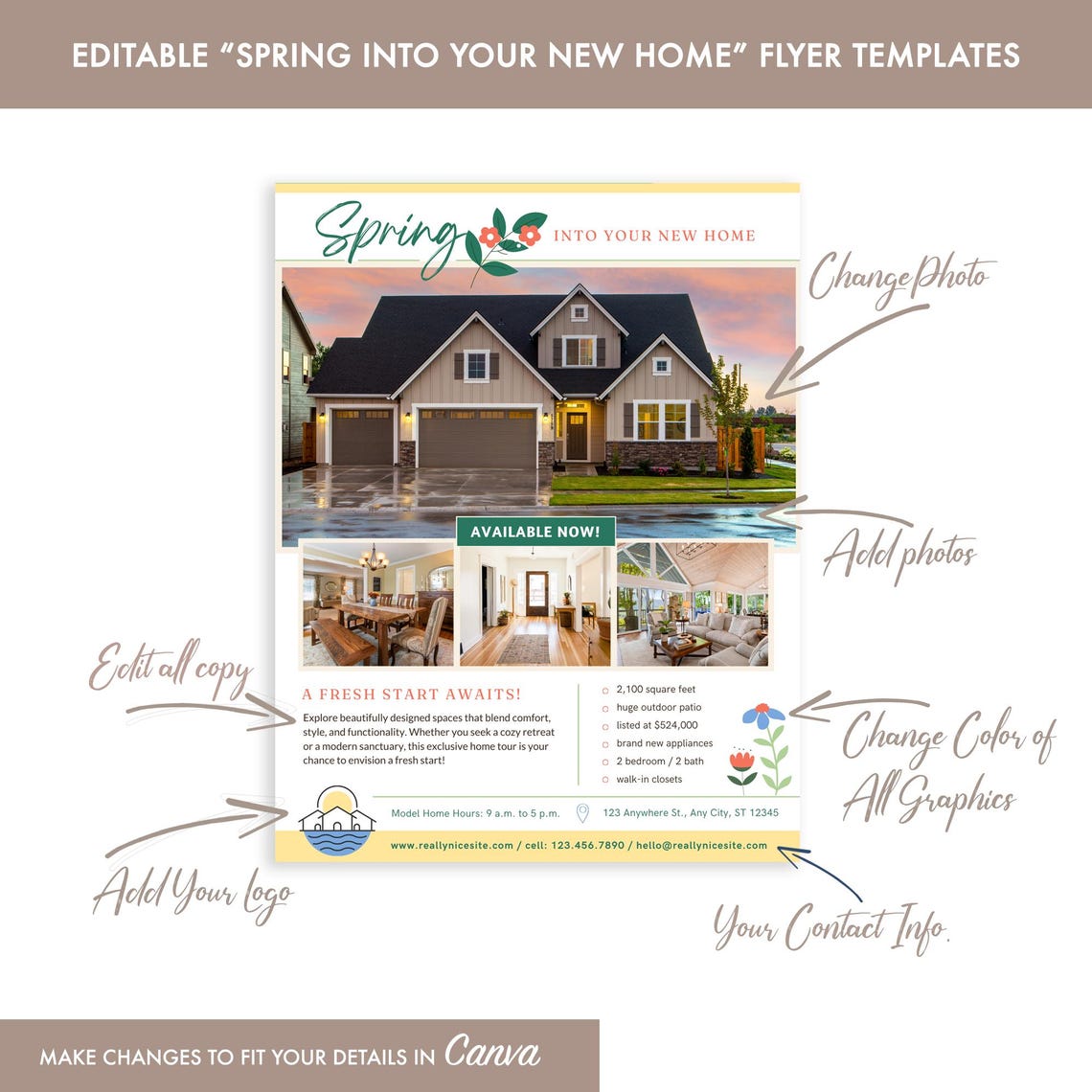 Easter Real Estate Postcards, Easter Realtor Canva Template, April Real ...