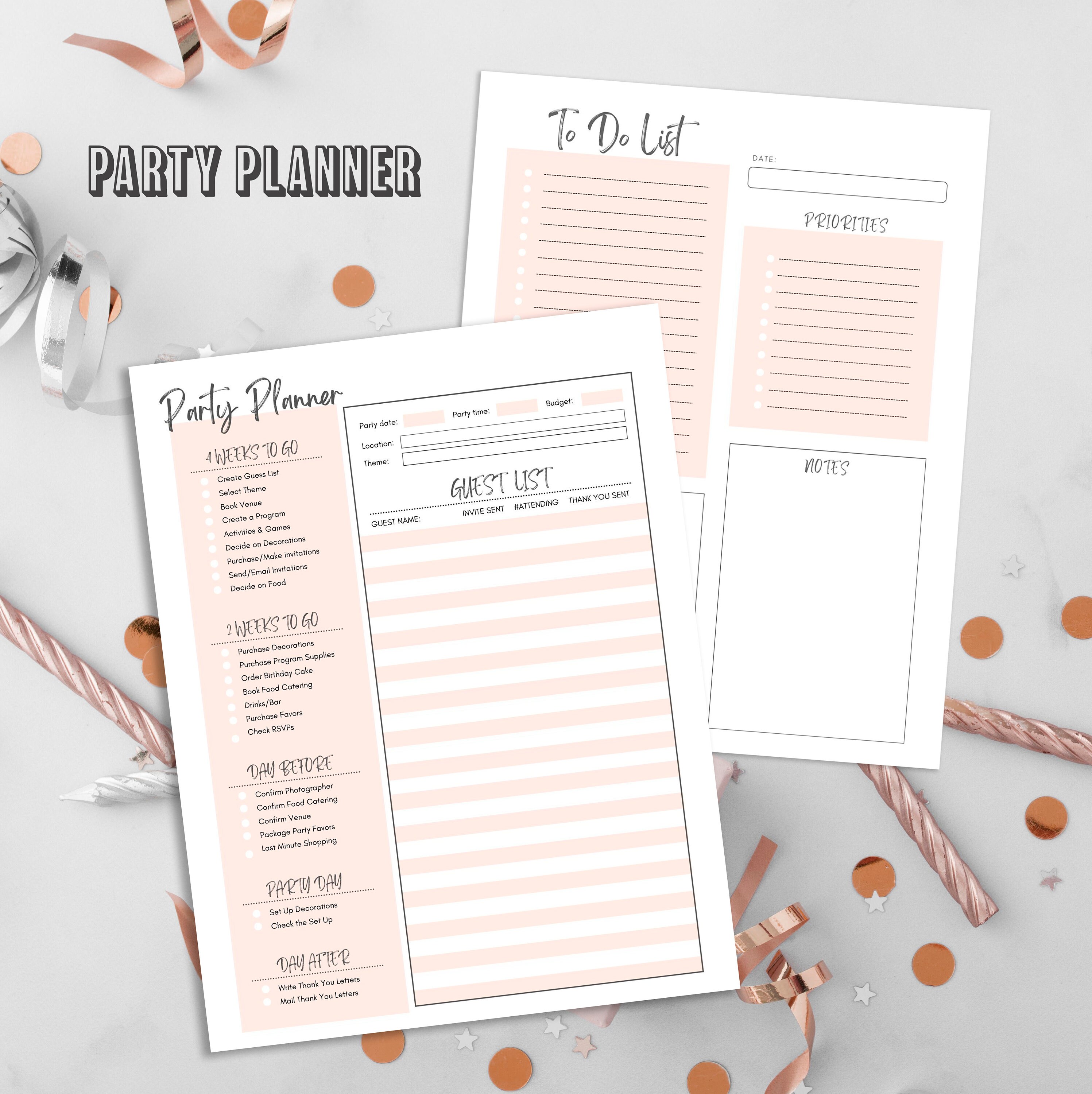 Editable Event Planner, Event Planner Printable, Birthday Planner ...